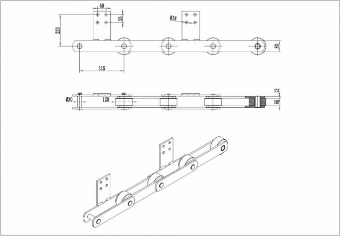 S450.433 Large Size Heavy Duty Conveyor Chain Bucket Wheel Stacker ...