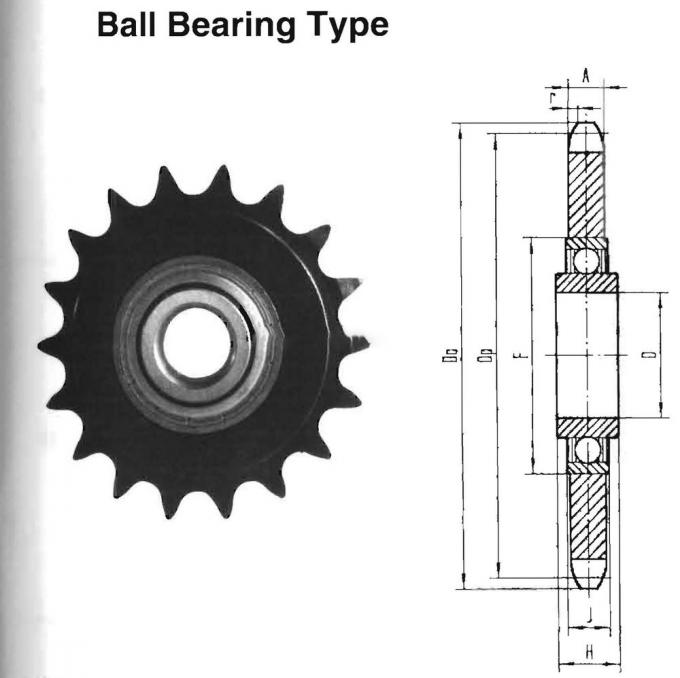 Hardened Teeth Chain Driven Sprockets ANSI Ball Bearing Idler Sprocket