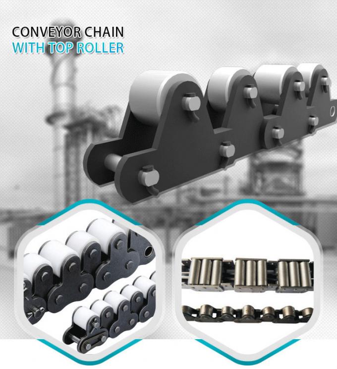 Carbon Steel Short Pitch Heavy Duty Conveyor Chain With Top Roller