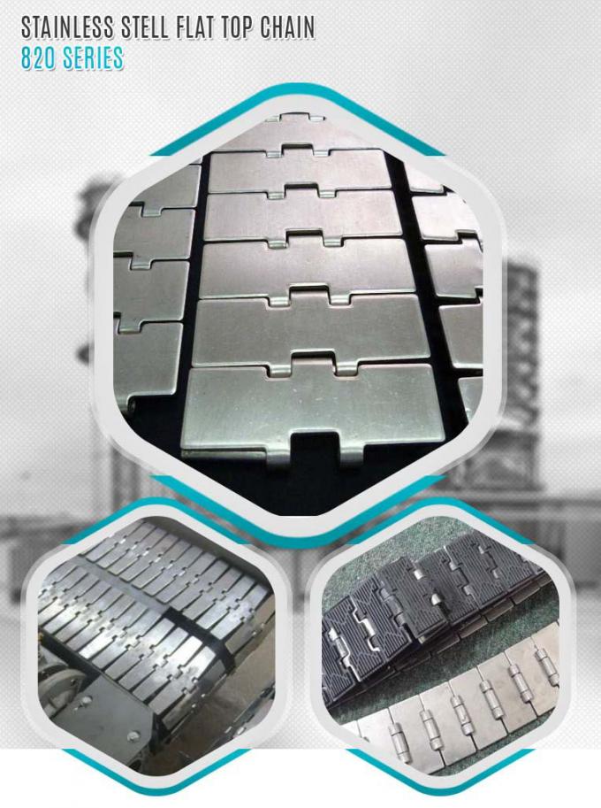 Modular Food Beverage Flat Top Conveyor Chain 820 Series