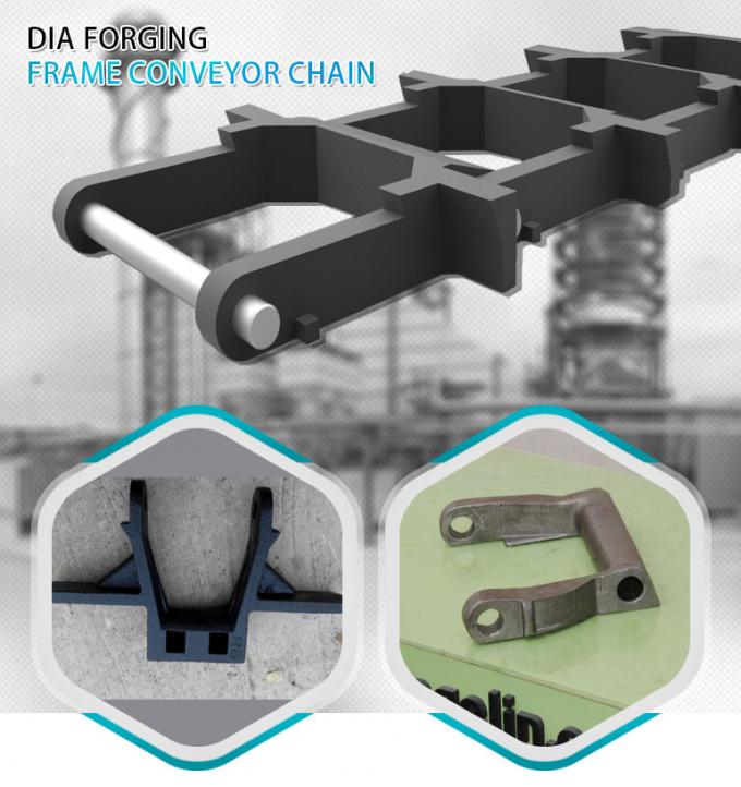 F Type Scraper Conveyor Chains ISO9001 Welded Casting 110mm