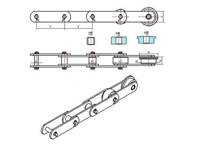 M Series High Hardness Heavy Duty Conveyor Chain M28 M40 M56