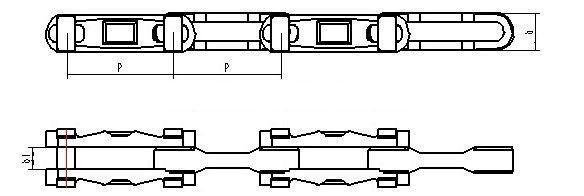 X228 X348 X458 Overhead Drop Forged Conveyor Chain Detachable