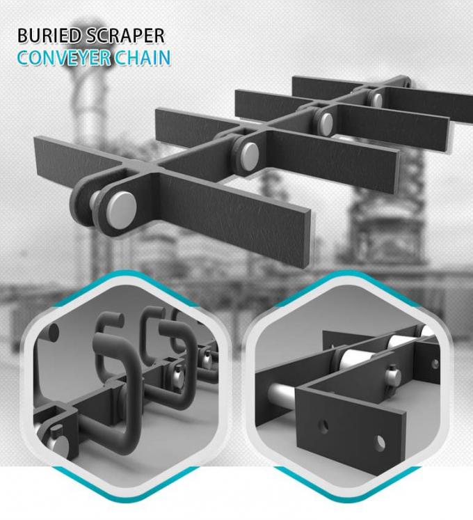 Drop Forging Large Buried Scraper Conveyor Chain 100mm Pitch