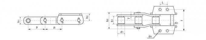 Abrasion Resistant Scraper Stacker Reclaimer Chain Large Size
