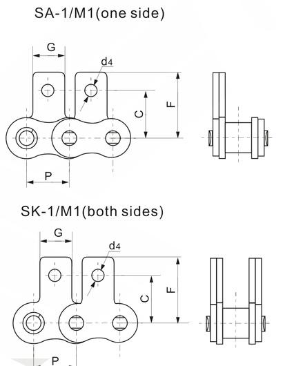 K1 K2 B series High tensile strength Transmission Roller Chains