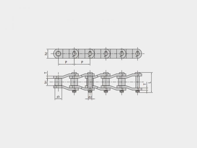 DIN8182 LSO3512 Heavy Duty Cranked Link Gray Transmission Chains